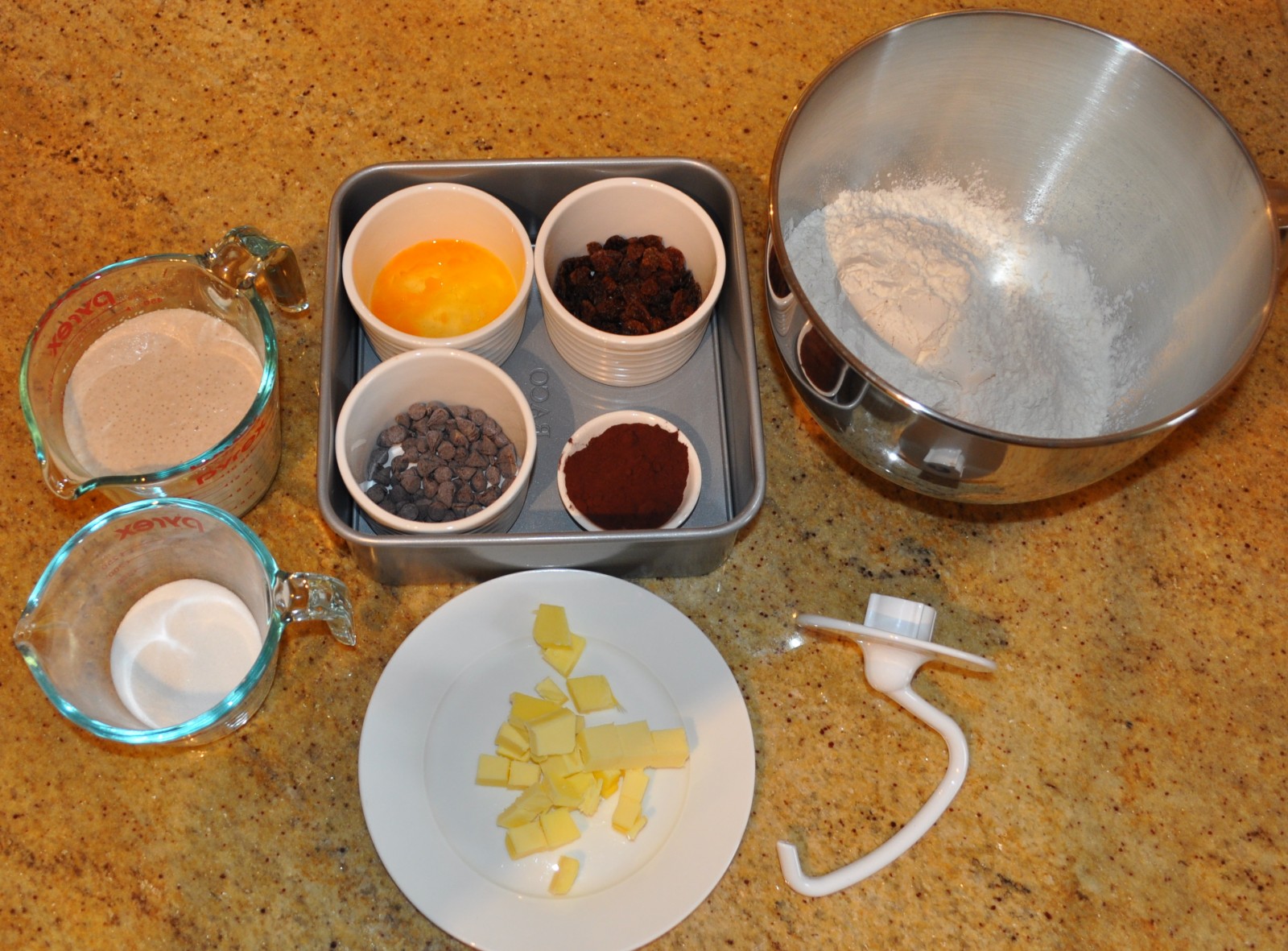 Checkerboard hot cross buns when you can't choose between choc & fruit