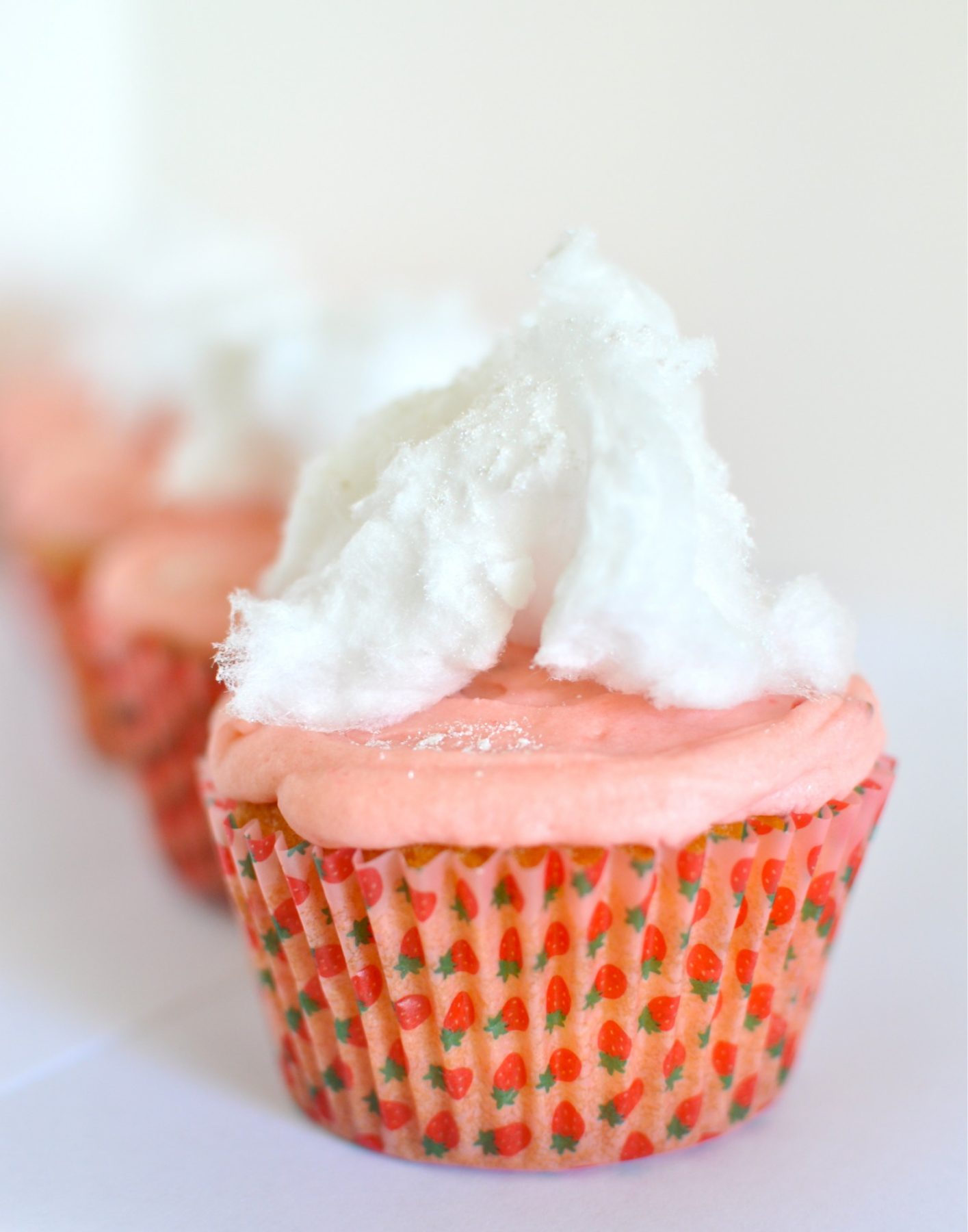 Strawberry fairy floss cupcakes - Claire K Creations