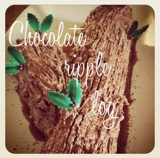 Chocolate ripple log - quick, simple no-bake Christmas dessert