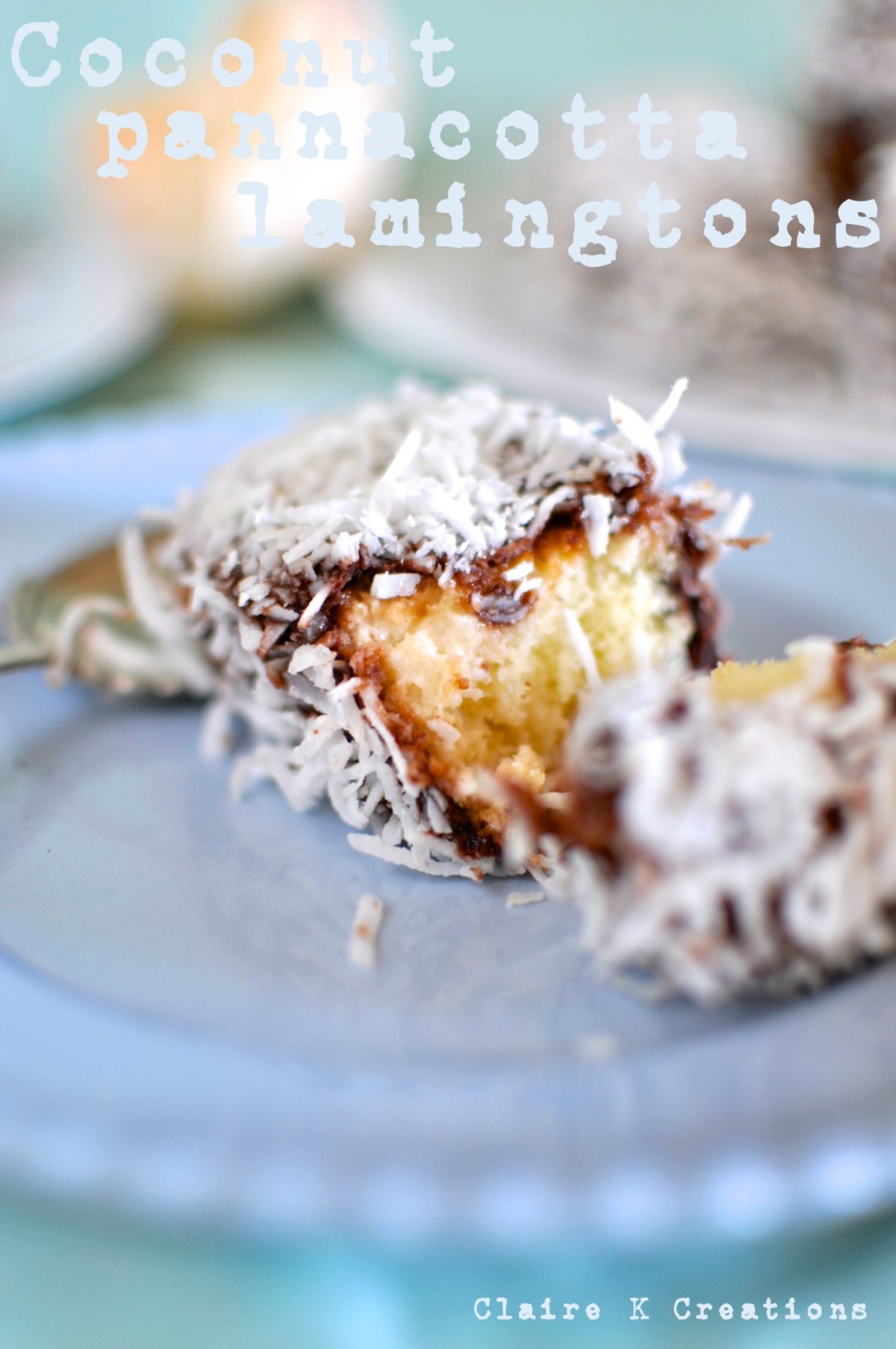 Coconut panna cotta lamingtons - Claire K Creations