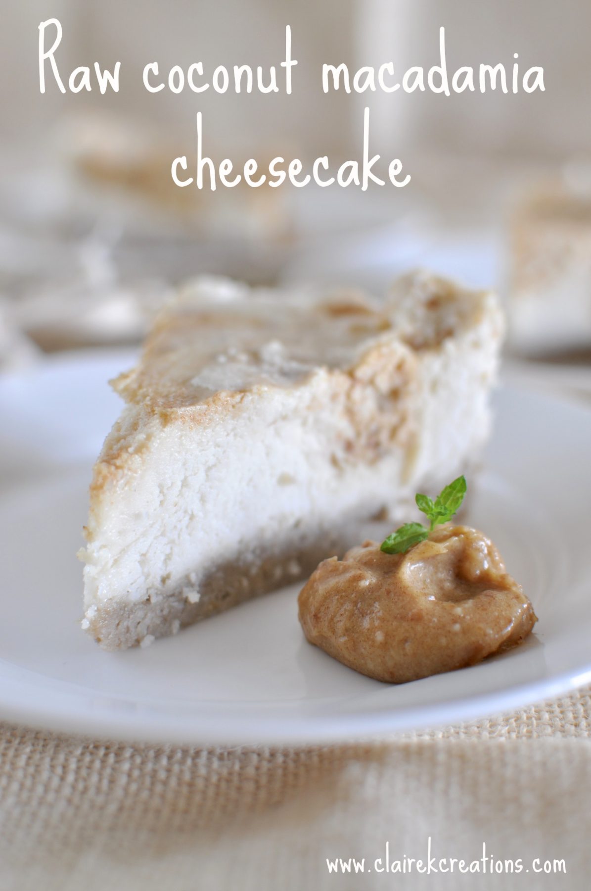 Raw coconut macadamia cheesecake