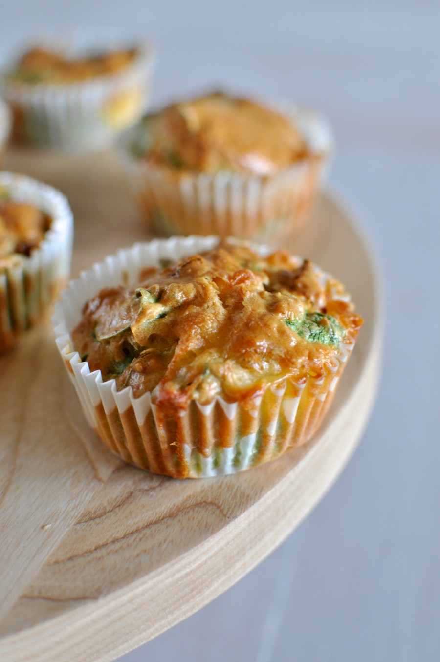 Savoury muffins with feta pumpkin and spinach