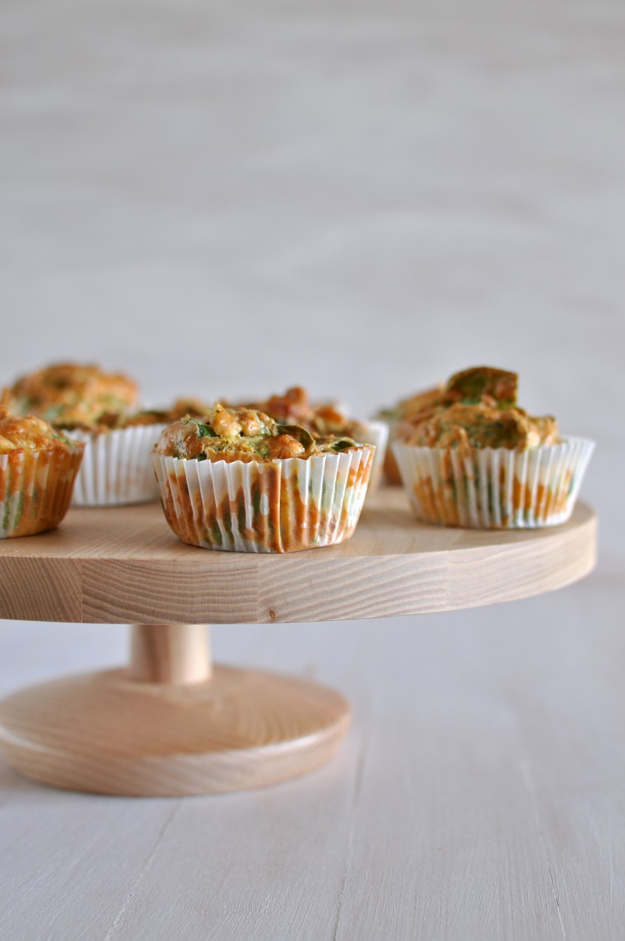 Savoury muffins with feta pumpkin and spinach