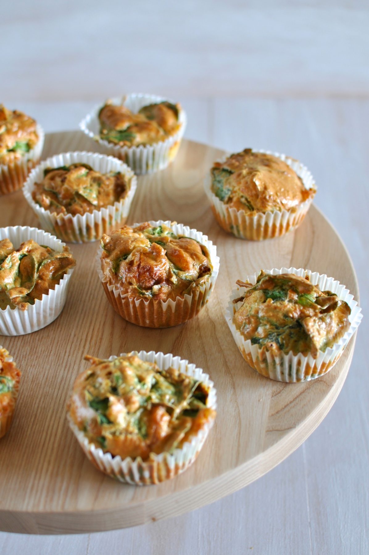 Savoury muffins with feta pumpkin and spinach