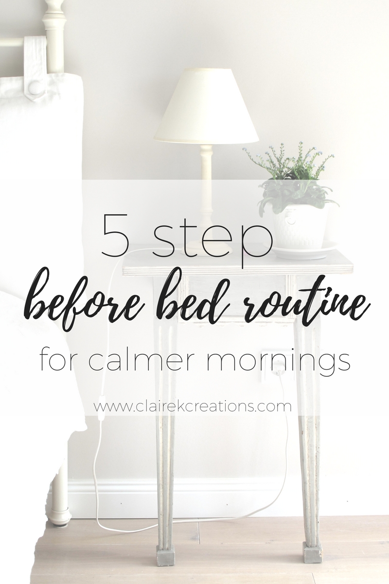 Five step before bed routine for calmer mornings for busy mums
