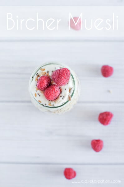 Bircher Muesli pots - easy, quick, healthy breakfast perfect for on the go.