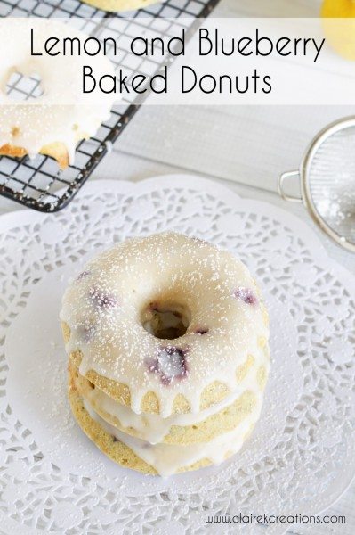 Lemon and blueberry baked donuts - Claire K Creations