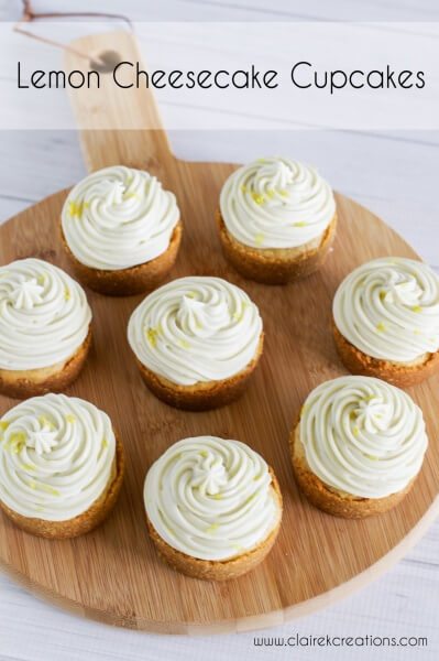 Lemon cheesecake cupcakes with lemon curd - Claire K Creations