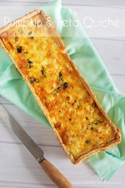 Roast pumpkin & feta quiche with easy homemade crust - Claire K Creations
