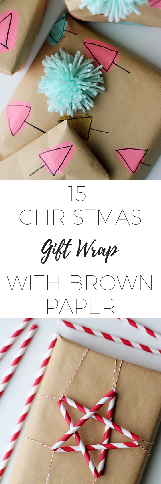 15 Christmas gift wrapping ideas using brown paper - simple & beautiful