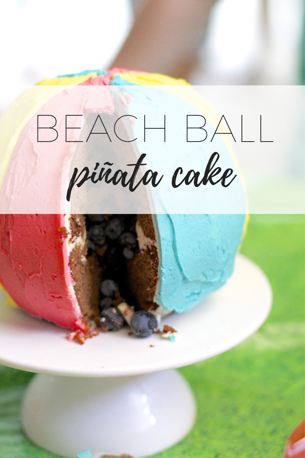 Beach ball piñata cake - Claire K Creations