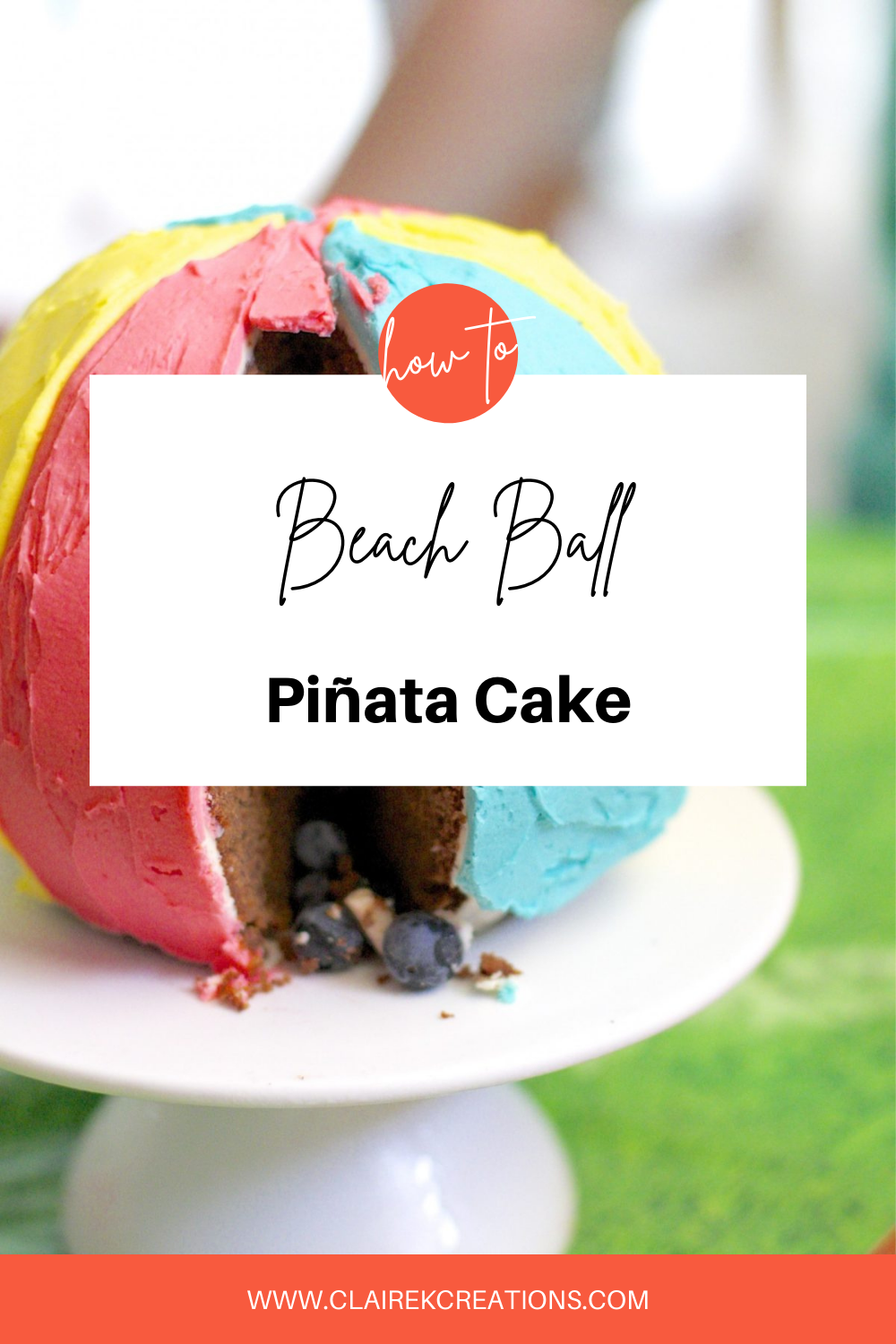 Beach ball piñata cake - Claire K Creations
