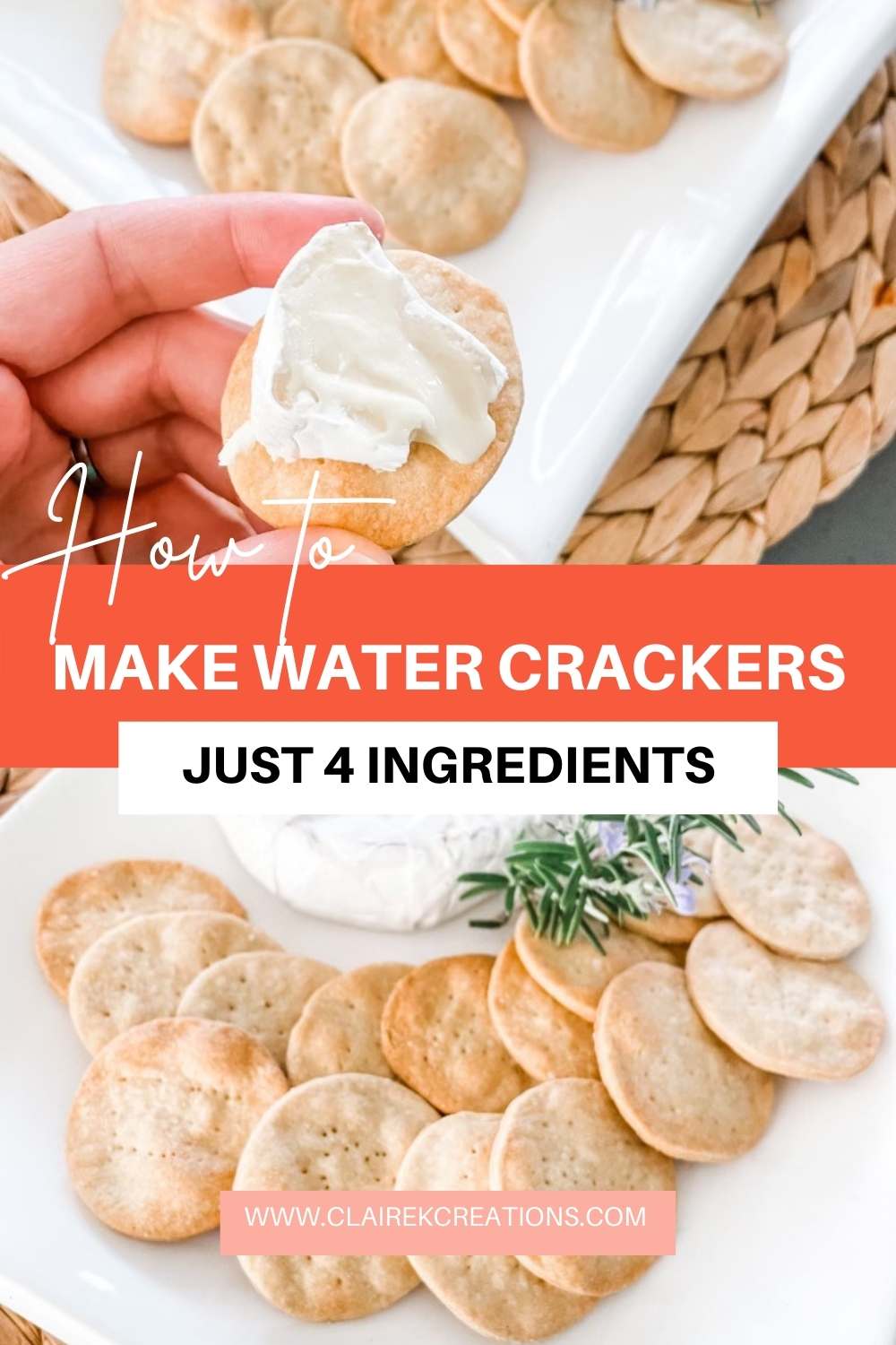 Easy homemade water crackers: 4 ingredients