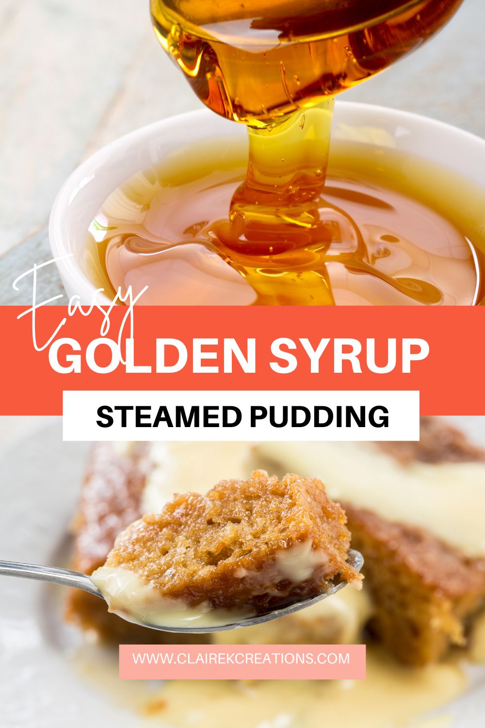 Steamed golden syrup pudding (no-fruit Christmas pudding)