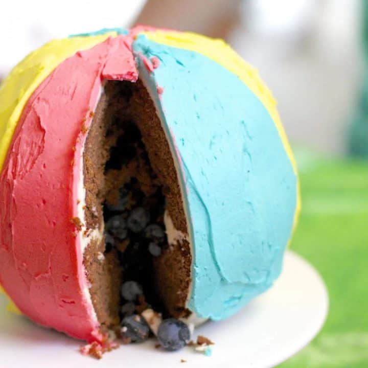 Beach ball piñata cake - Claire K Creations